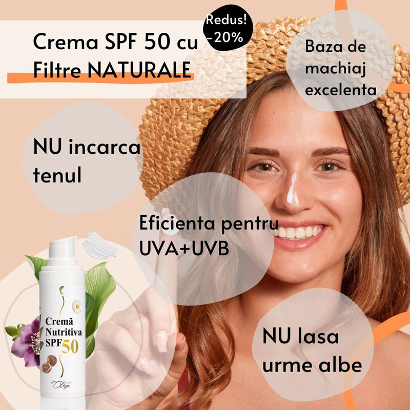 Crema protectie solara SPF 50 cu filtre naturale